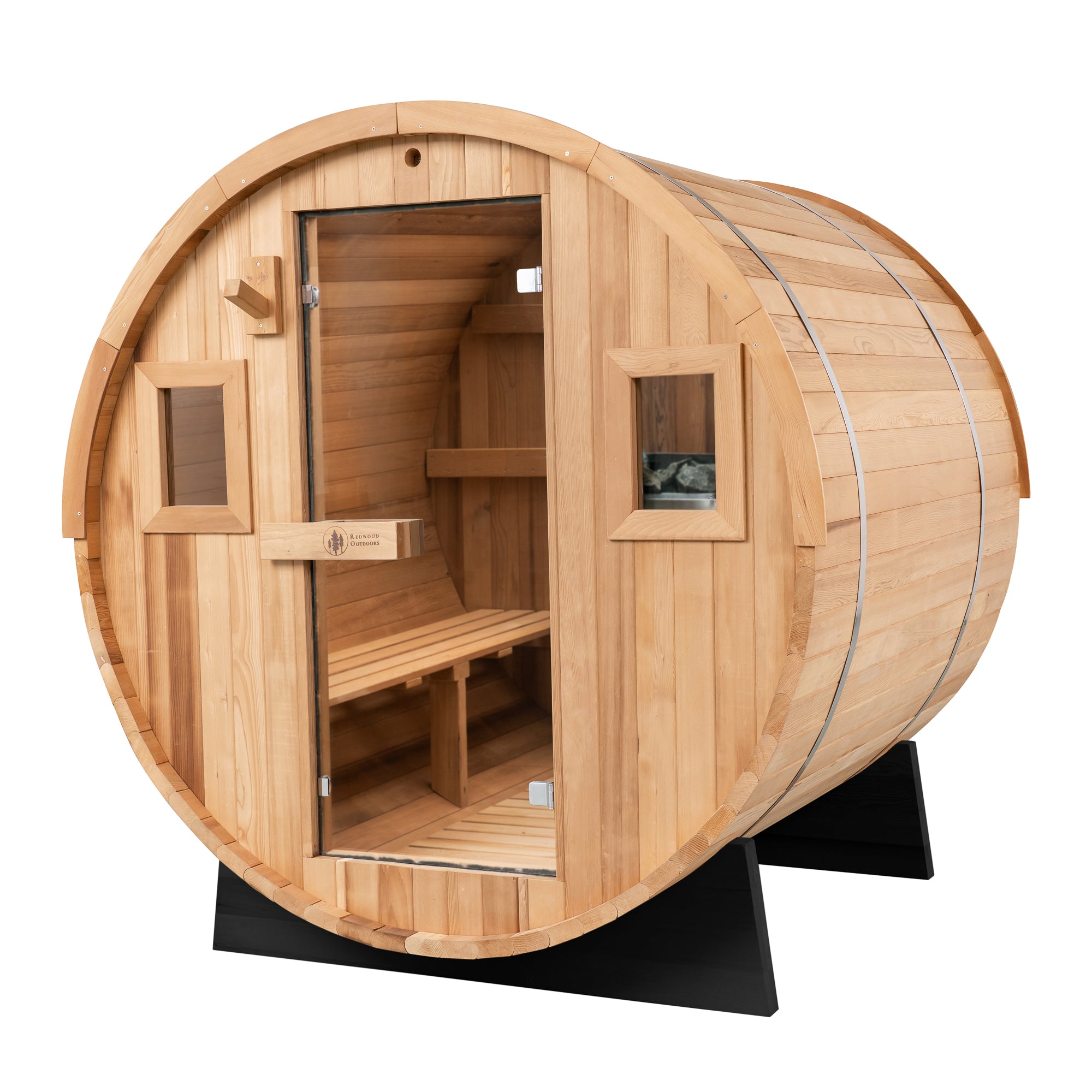 6 Person Barrel Outdoor Sauna | Redwood Outdoors